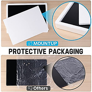 MOUNTUP Universal TV Stand, Table Top TV Stands for 37 to 65, 70 Inch Flat Screen TVs - Height Adjustable, Tilt, Swivel TV Mount with Tempered Glass Base Holds up to 88 lbs, Max VESA 600x400mm MU0031