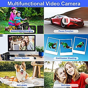 Vmotal Video Camera for Kids Camcorder 1080P 24 MP Digital Camera Recorder 2.8 Inch 270 Degree Rotation Screen Vlogging Camera YouTube TikTok Camcorder for Kids Teens Student Beginners Sensiors