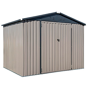 Arrow Sheds 8' x 6' Outdoor Steel Storage Shed, Tan