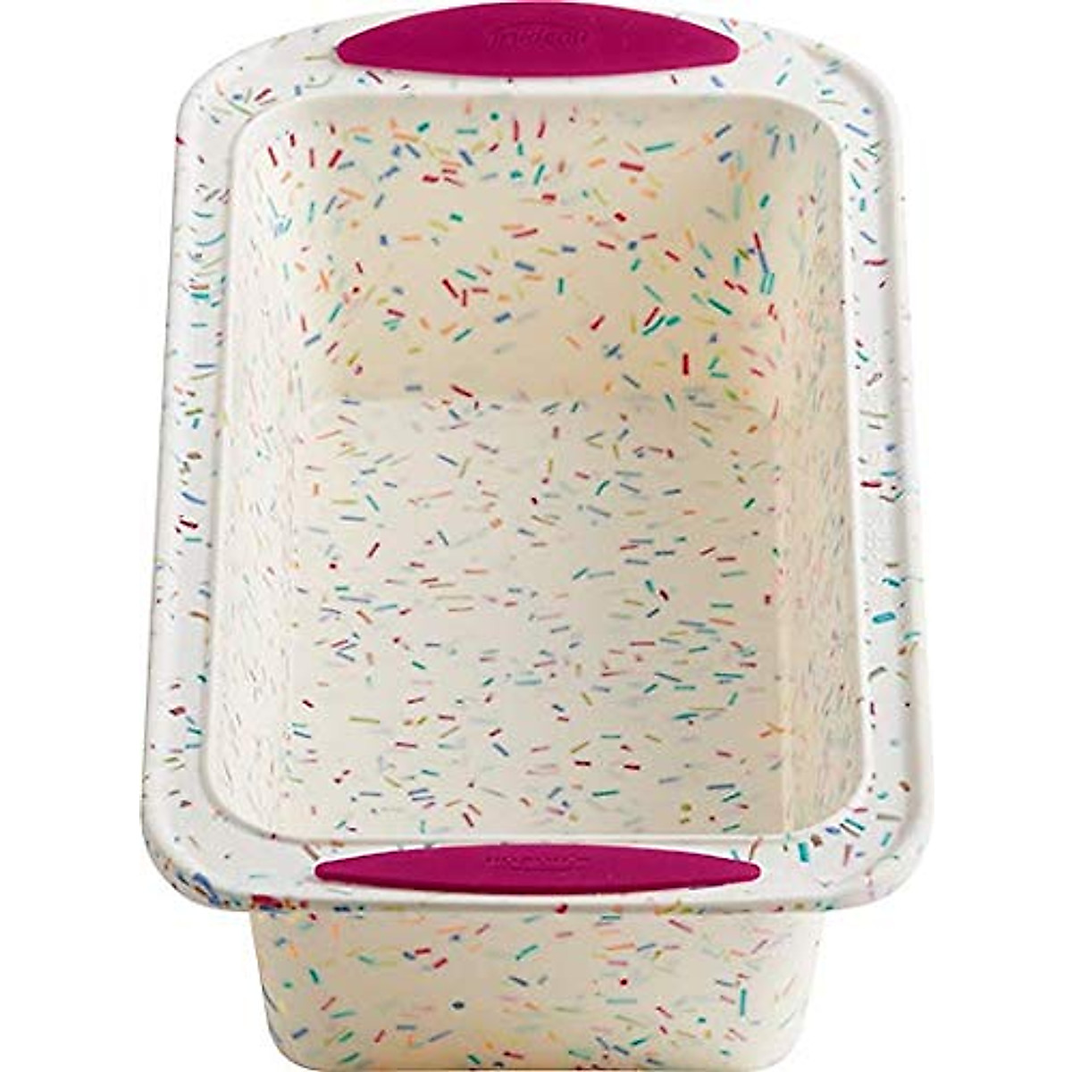 Trudeau Structure Loaf Pan Silicone Bakeware, Medium, White Confetti