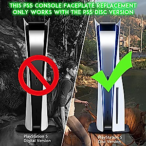 SIKEMAY PS5 Accessories Playstation 5 Plates with RGB LED Light Strip, Console Cover Face Plates Side Shell with Cooling Vents, PS5 Lights 8 Color 400+Effects Kit, Custom Dust Skin - Plating Green