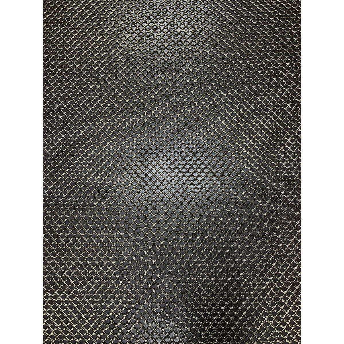 Diamond Mesh Big Hole 0.5 Inch with or Without Silver Foil Stretch Polyester Spandex Mesh Fabric by The Yard (Black with Gold Foil)