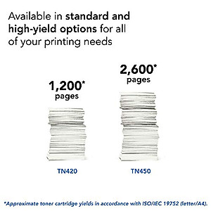 Brother Genuine Toner Cartridge, TN420, Replacement Black Toner, Page Yield Up to 1,200 Pages / 6-Toner Cartridges6