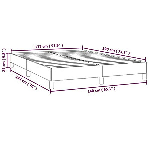 vidaXL Bed Frame Home Indoor Bed Accessory Bedroom Upholstered Wooden Double Bed Base Frame Furniture Black 53.9"x74.8" Full Faux Leather