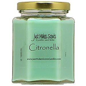 Citronella Scented Blended Soy Candle for Indoor Use by Just Makes Scents (Citronella)