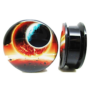 Pierced Republic Sun Explosion Ear Plugs - Acrylic Screw-On - 10 Sizes - Pair (1" (25mm))