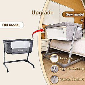 Pamo Babe Baby Bedside Bassinet Crib - Adjustable Portable Bedside Sleeper for Infant | Newborn Baby Boy & Girl