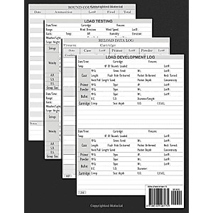 Reloading Data Log Book: Make Them Perfect, Detailed Hand Reloading Data Log Sheets, Track & Record Ammunition Handloading Details, Ammo Reloading log