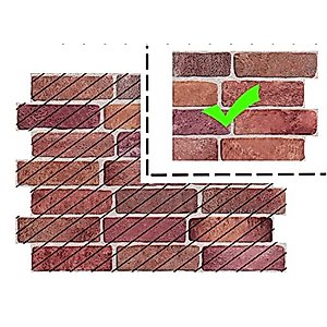 CONCORD WALLCOVERINGS ™ Sample for Display Purpose only Retro-Art 3D Wall Panels, Old Brick in Red, PVC, 7" x10, 572OR