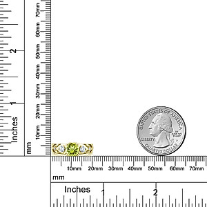 Gem Stone King 18K Yellow Gold Plated Silver Round 6MM Gemstone Birthstone Engagement Ring | Wedding Anniversary Promise Ring For Women | Available In Size 5, 6, 7, 8, 9