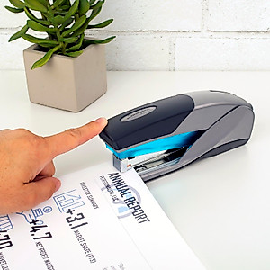 Swingline Stapler, Optima 25, Full Size Desktop Stapler, 25 Sheet Capacity, Reduced Effort, Blue/Gray (66404) - SWI66404