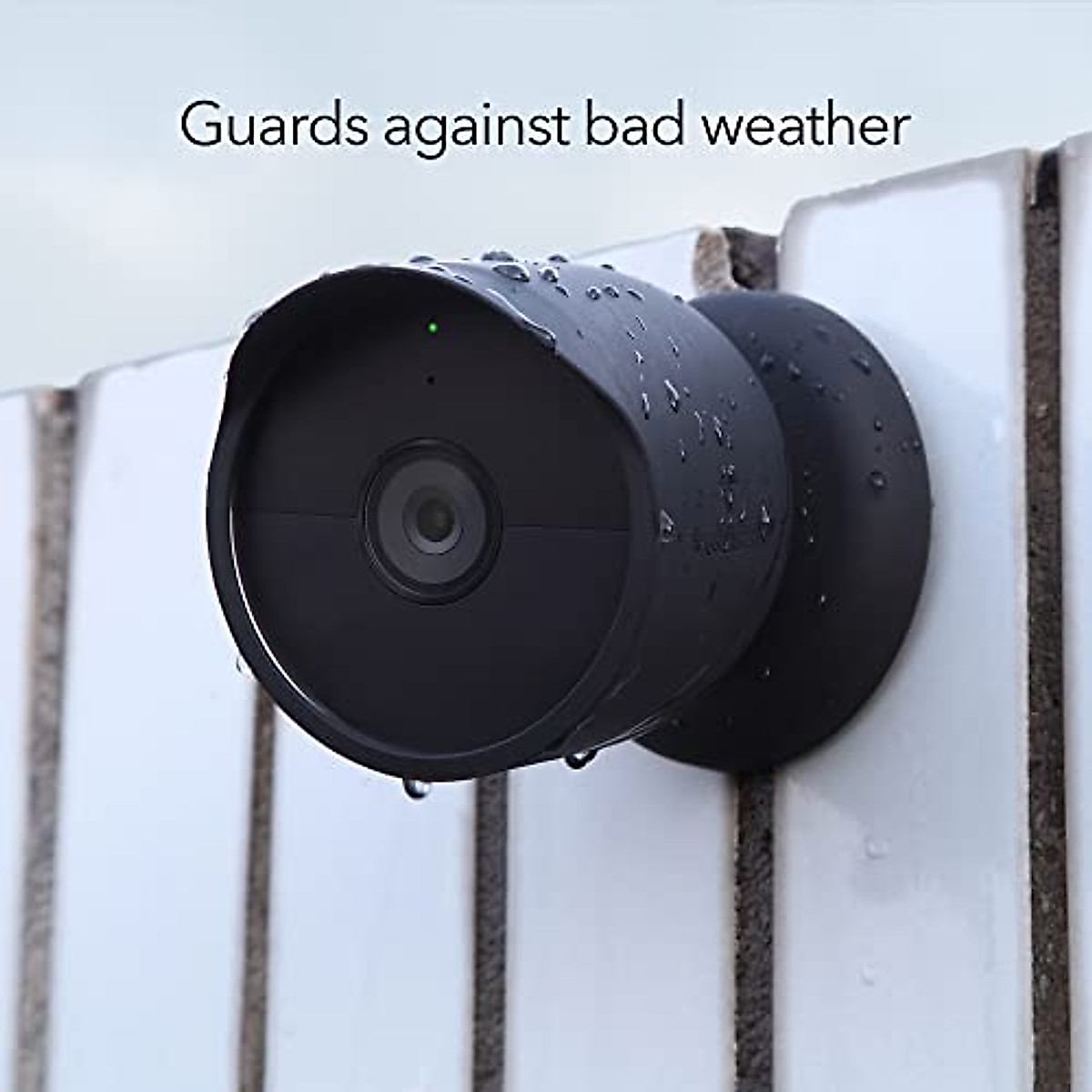 Wasserstein Protective Cover Compatible with Google Nest Cam Outdoor or Indoor, Battery - Protective Silicone Cover for Your Camera (1 Pack/Black)