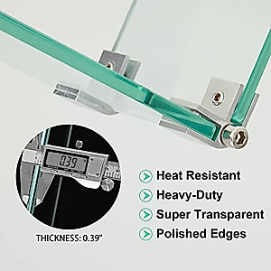 HOMREST Fire Pit Wind Guard Rectangular, 33"x15.35"x4.72" Tempered Glass Flame Guard, Fire Pit Table Wind Guard Fence for Rectangular Outdoor Patio, Clear HD Glass 0.39 Inch Thick