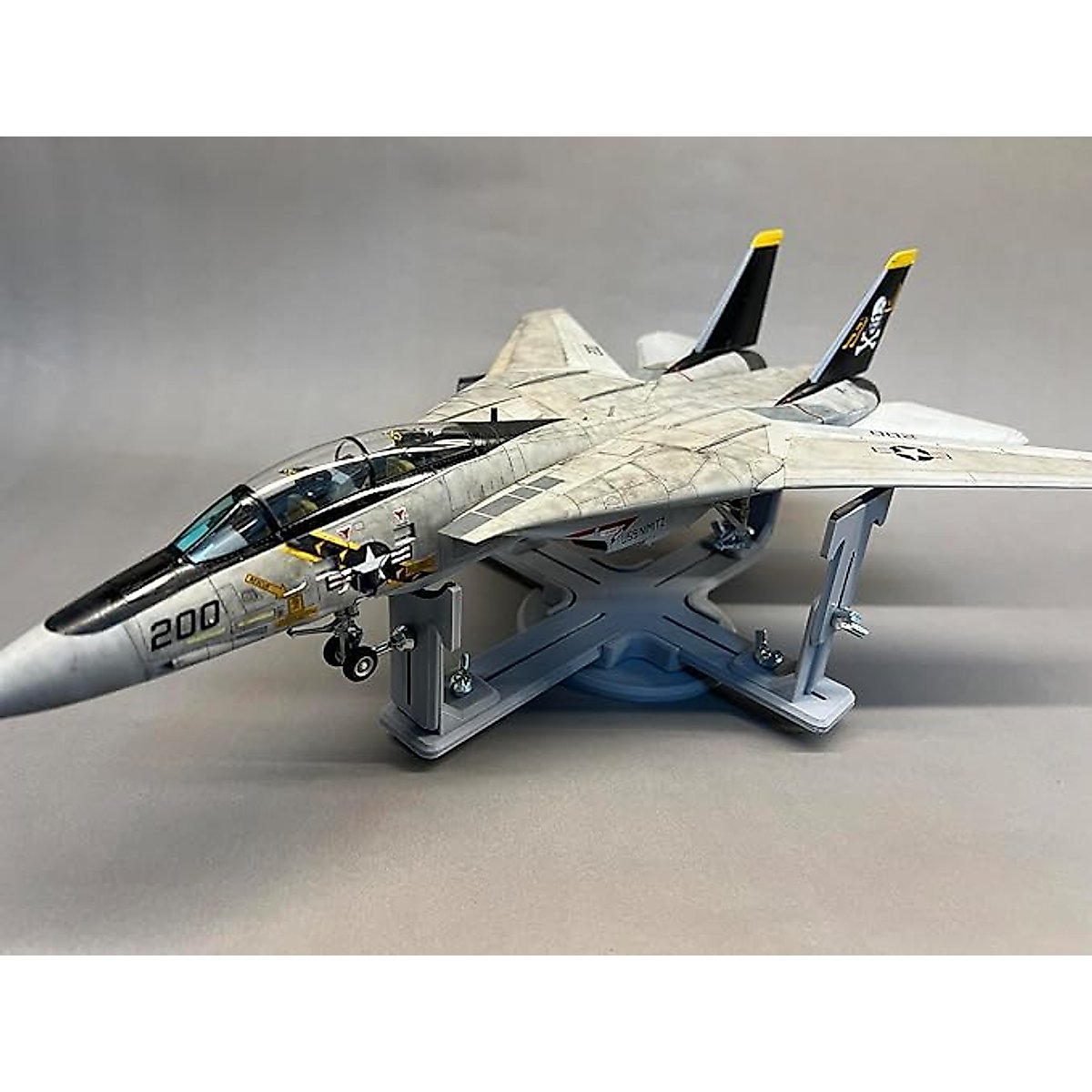 Stand for Model Airplanes for Display Making and Painting,Model Building Berth jig,Tray for Part of 1/72, 1/48(Grey+Swivel Base)