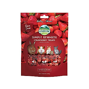 Oxbow Simple Rewards Treats Rabbit Guinea Pig Chinchilla Strawberry .5 oz 3 Pack