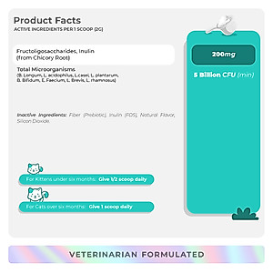 Probiotics for Cats – 4.23oz/120g Powder - Cat Probiotics and Digestive Enzymes, Cat Probiotics Powder, Promotes Healthy Stomach and Digestion (for Cats)