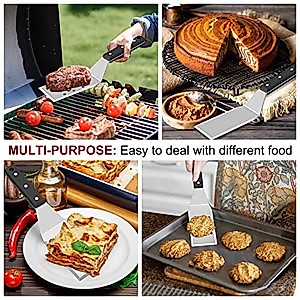 Joyfair Metal Spatulas for Griddle Set of 2, Stainless Steel Slotted Spatula for BBQ Flat Top Grilling/ Kitchen Cooking, Griddle Turner Flipper with Riveted Handle for Burger Cookie Brownie Pancake