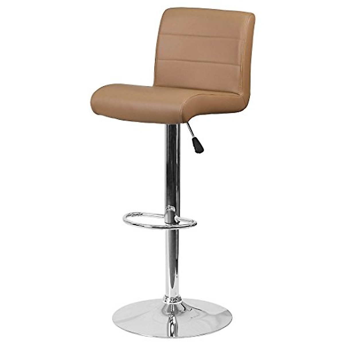 Contemporary Design Bar Stools Hight Adjustable Seat Hydraulic 360 Degree Swivel Sturdy Steel Frame Padded Cushion Seat Dining Chair Bar Pub Stool Home Office Furniture - Set of 2 Cappuccino #1968