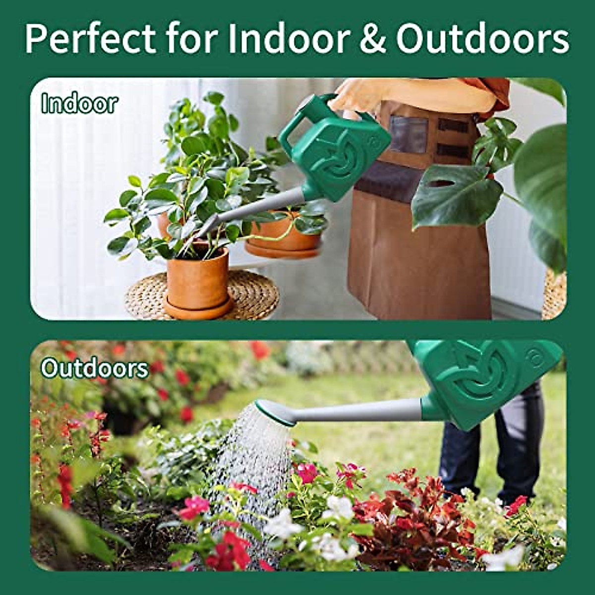 Watering Can for Outdoor Plants, 1.5 Gallon Plastic Watering Cans with Removable Sprinkler and Long Spout, Garden Water Can for Indoor Outdoor Plants, Flowers, Succulents