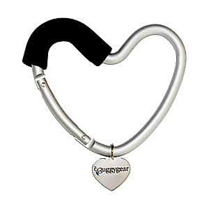 BUGGY HEART HOOK by BUGGYGEAR - The Perfect Way to Carry Your Baby Diaper Bag - Use The Hook on Your Stroller Handle Bars and Let The Hooks Do The Work - Hook Your Bags, Purse and Bottles