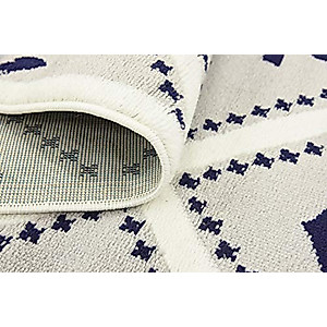 Unique Loom Metro Collection Modern Nautical Coastal Geometric Anchors Area Rug, for Kids, 5 ft x 8 ft, Light Gray/Ivory