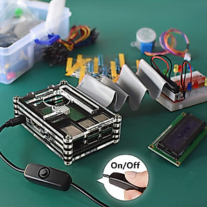 Smraza Raspberry Pi 3 B+ Case with Fan, 5V 2.5A Power Supply and 3 Heat Sinks for Raspberry Pi 3 Model B+ (B Plus), 3B, 2B