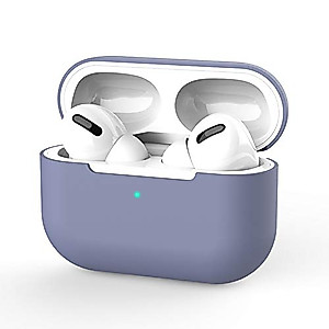Compatible with Airpod Pro Cases, Silicone Protective Cover for Airpod Pro Case-Green (Lavender Grey)