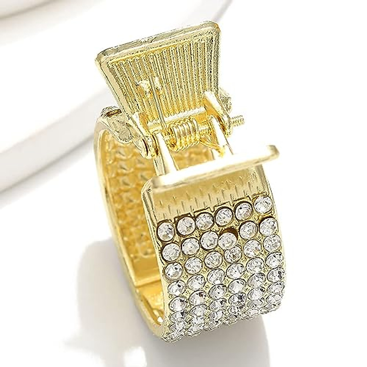 3 Pack Small Hair Clips for High Ponytail, Nonslip Metal Rhinestone Hairclips, Ponytail Holder, High Ponytail Claw Clip, Decorative Hairpins, Hair Accessories for Women and Girls