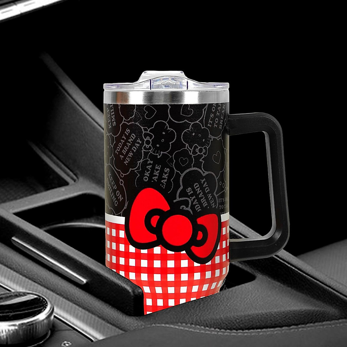 Sunmdecor 40 Oz Tumbler with Handle and Silicone Straws,Coffee Insulated Tumbler with Handle,40oz tumbler with handle