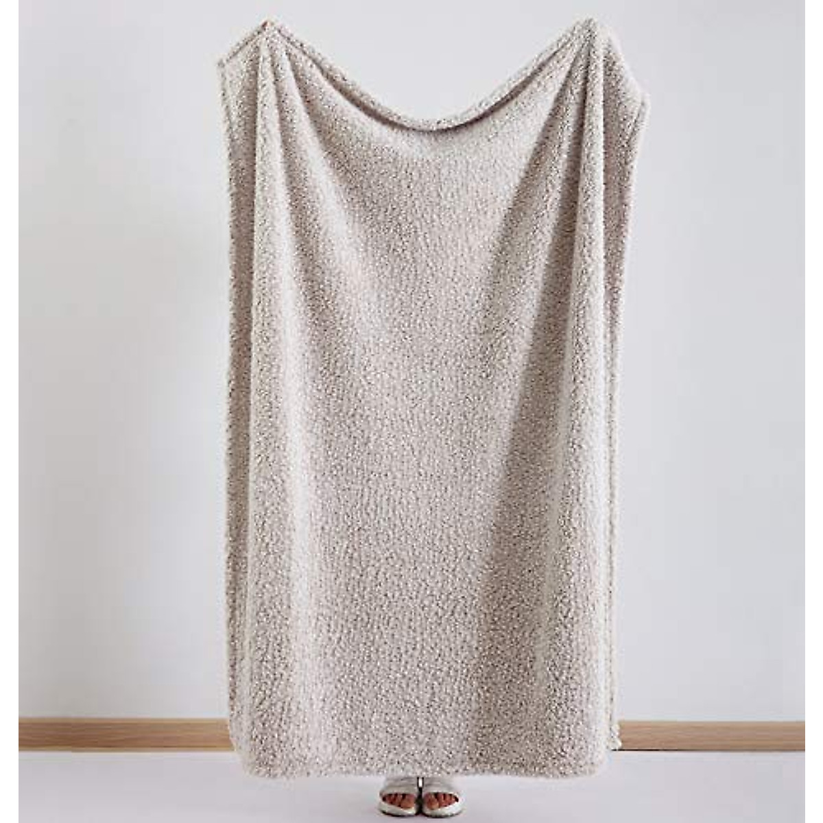 Ultra Soft Cozy Sherpa Throw Blanket, 2 Tones Ombre Light Brown Pattern Reversible, Light Weight Warm Decorative Boho Style Throw Blanket Cover for Sofa, Couch, Bedroom,Travel, 50”x60”