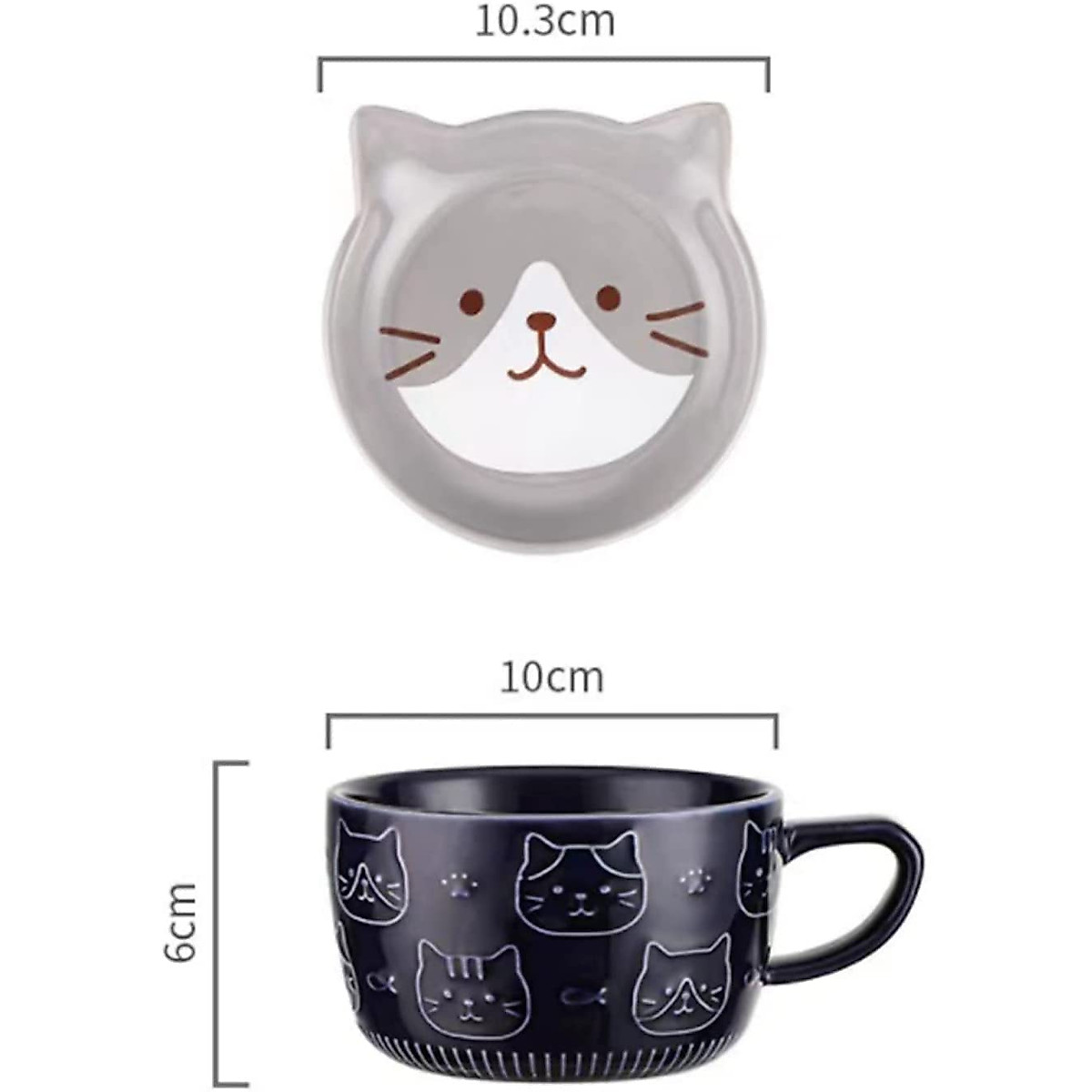 VANUODA Cute Cat Mug with Lid,Coffee Tea Cup,Gifts for Christmas Birthday Graduation Valentines Mothers Fathers Day Easter, Presents for Teacher Women Mom Her Kid