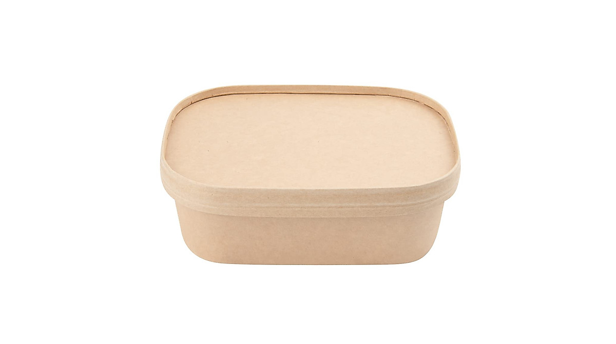 Bio Tek Lids for To Go Containers - 100 Kraft Lids