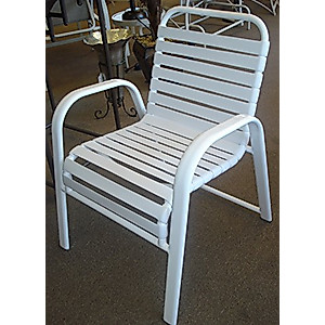 2" Wide Vinyl Strap for Patio Pool Lawn Garden Furniture 20' Roll_ Make Your Own Replacement Straps. Plus - 20 Free Fasteners! (201 White)