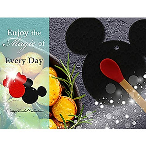 Disney Mickey and Minnie Mouse 100% Silicone Trivets, 2pk - Multipurpose Flexible Kitchen Tools that Serve as Pot Holders, Spoon Rest, Jar Opener, or Heat Resistant Hot Pads up to 500 degrees F