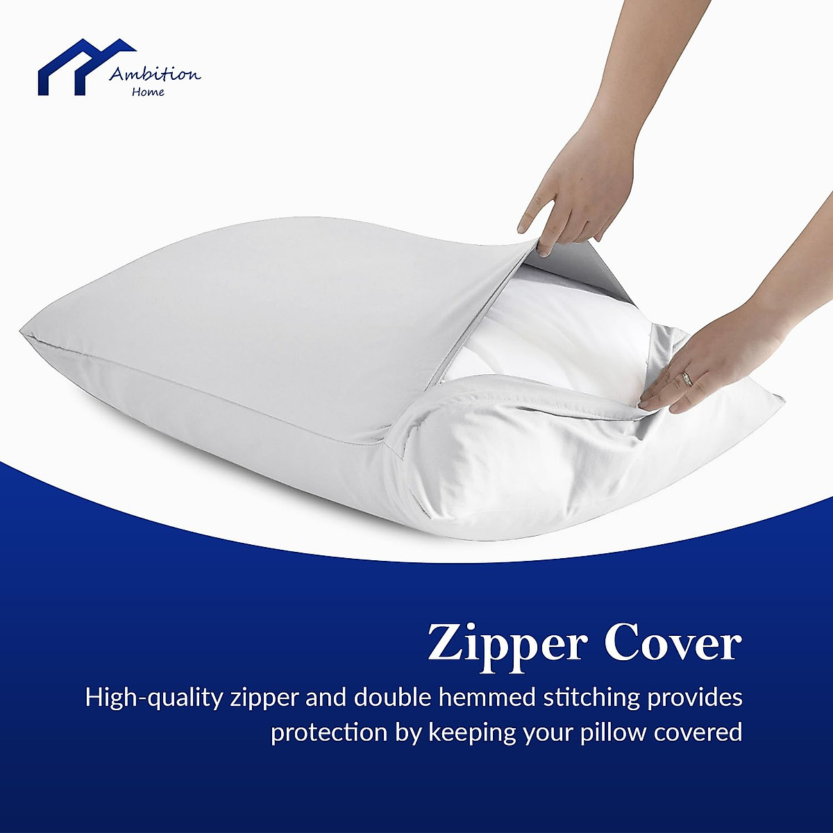 Toddler Pillow case Cotton 12x16 Inch Baby Pillow case with Zipper Closure Set of 2 Travel Pillow Cover 500 Thread Count 100% Soft Egyptian Cotton Small Pillow Cases 12 x 16, Silver Grey