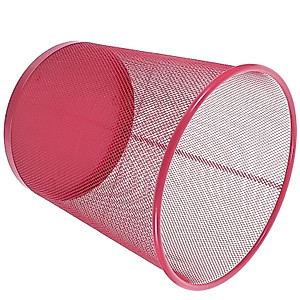 MAGICLULU Mesh Waste Basket Round Trash Can Open Top Wastebasket Recycling Bins Garbage Waste Basket for Home Office Workspace Red