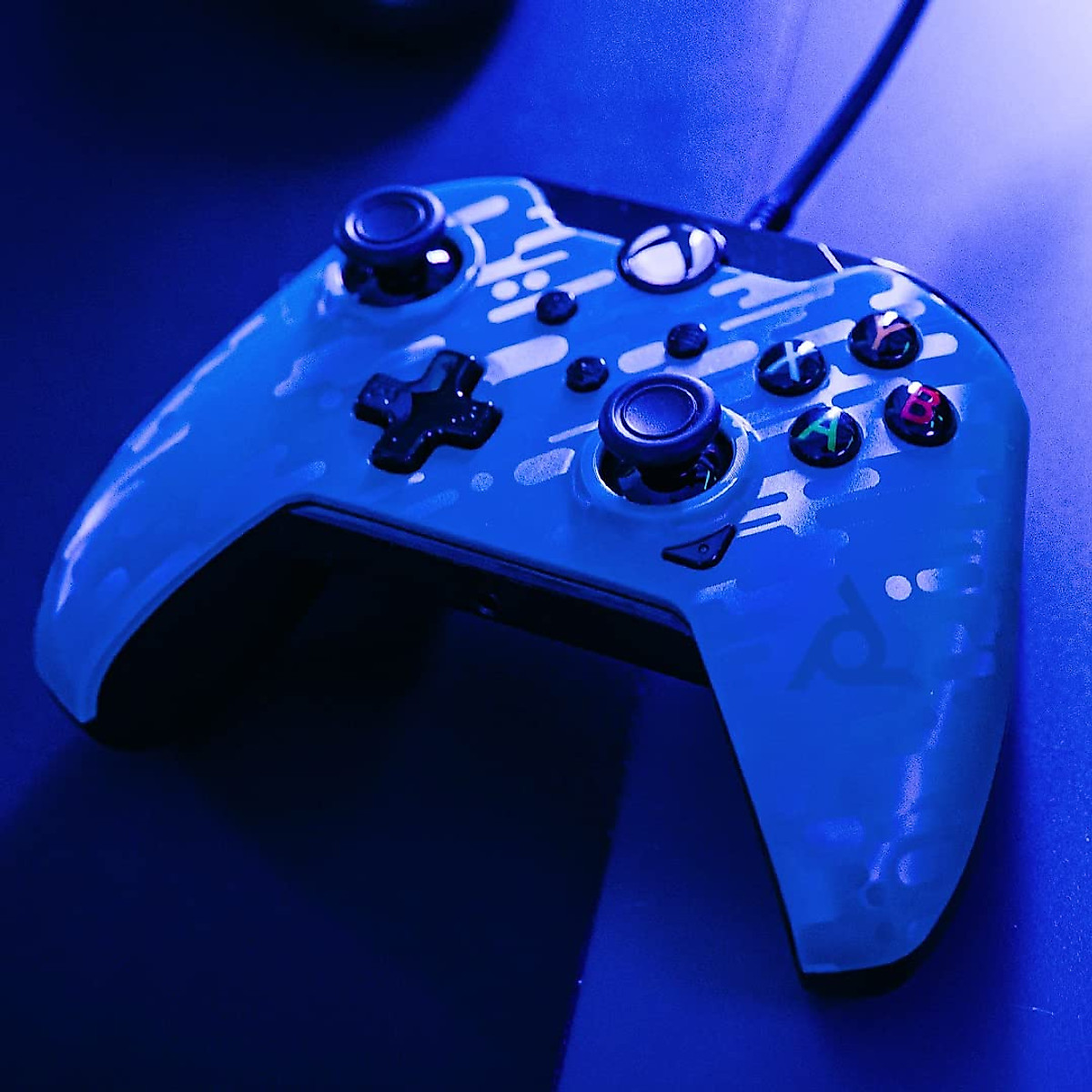 PDP Wired Game Controller - Xbox Series X|S, Xbox One, PC/Laptop Windows 10, Steam Gaming Controller - Perfect for FPS Games - Dual Vibration Videogame Gamepad - White Camo/Camouflage