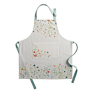 Maison d' Hermine Colmar 100% Cotton 1 Piece Kitchen Apron with an Adjustable Neck & Visible Center Pocket with Long Ties for Women Men | Chef (27.50"x31.50")