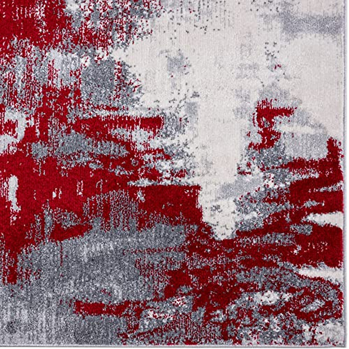 LUXE WEAVERS Rug Nuvola 8722 Red Distressed Abstract Area Rug 5x7