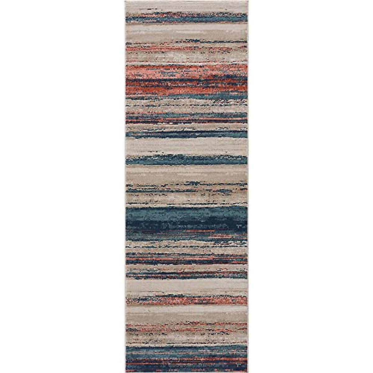 Bloom Rugs Modern Cream Multicolor Area Rug - Abstract Contemporary 10 ft Runner Rug for Entryways and Hallways (2'4" x 10')