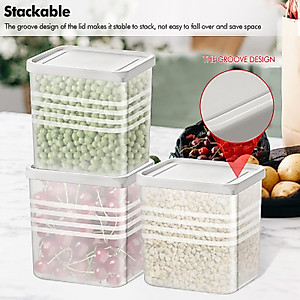 Poeland 3 Pack Refrigerator Organizer Boxes, Fridge Side Door Storage Containers with Lid, Stackable Food Storage Organizer for Kitchen, Refrigerator (Translucent)