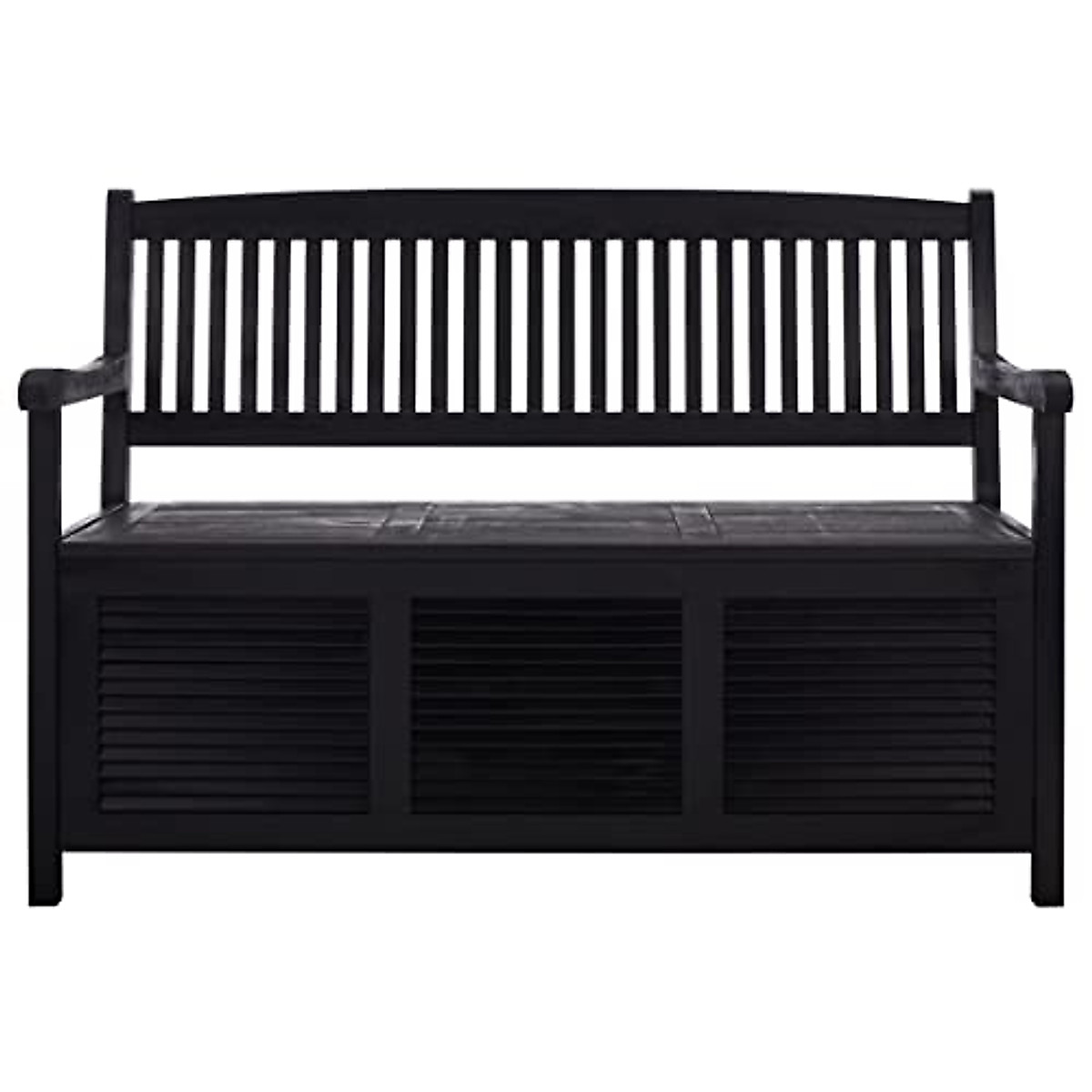 SAFAVIEH Outdoor Collection Brisbane Black Acacia Wood Storage Bench