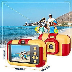 SUZIYO Kids Digital Camera, Children Selfie Video Camcorder 1080P Dual Lens 2.4 Inch HD, Best Christmas Electronic Gifts Toys for Age 3-10 Years Old Boys & Girls Toddlers (with 32G Micro SD Card, Red)