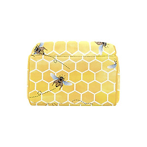 Yeshop Bee Honey Yellow Personalized Diaper Bag Backpack Tote with Name,Custom Travel Nappy Mommy Bag Backpack for Baby Girl Boy Gift, 10.83x6.69x15 inch