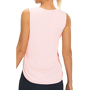 JOYSPELS Ice Silk Workout Tank Tops for Women Cool-Dry Sleeveless Loose Fit Yoga Shirts Athletic Pink