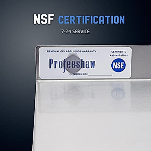 Profeeshaw NSF Stainless Steel Shelf 12” x 48”, 280 lb Commercial Shelves Wall Mounted Metal Shelving with Backsplash and 2 Brackets for Restaurant, Bar, Utility Room, Kitchen and Garage