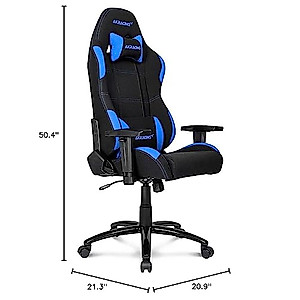 AKRacing Core Series EX-Wide Gaming Chair with Wide Seat, High and Wide Backrest, Recliner, Swivel, Tilt, Rocker and Seat Height Adjustment Mechanisms with 5/10 warranty - Black/Blue