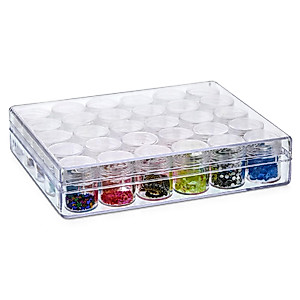 Clear Plastic Bead Storage Container with 30 Jars for Diamond Painting