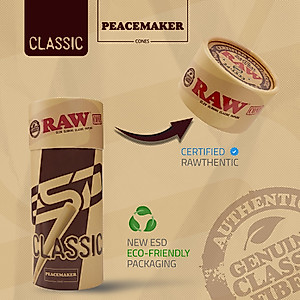 RAW Peacemaker Cones Classic | 27 Pack | Larger than King Size - All Natural Vegan Friendly and Pre Rolled for Convenience