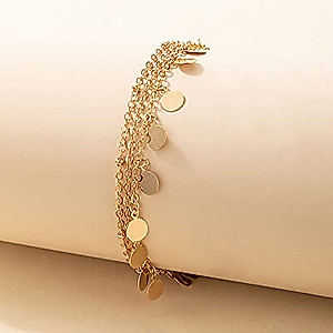 BSWAJIOJIO Mens Digital Sports Watch Beach Women's Bohemian Alloy Bracelet Accessory Dangle Earrings Set (Gold, One Size)